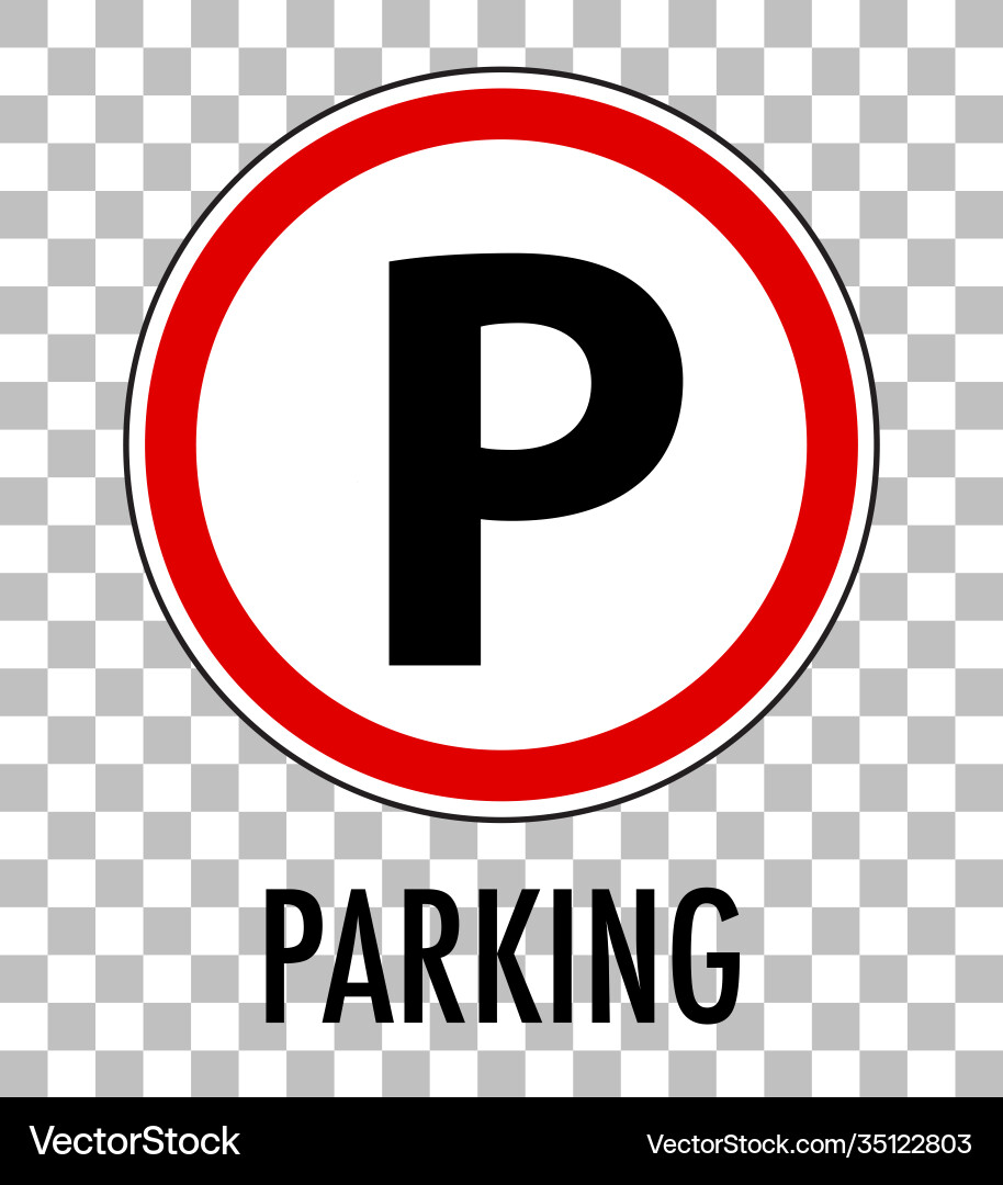 Parking sign isolated on transparent background Vector Image