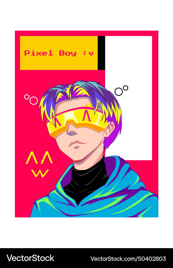 Pixel boy character Royalty Free Vector Image - VectorStock