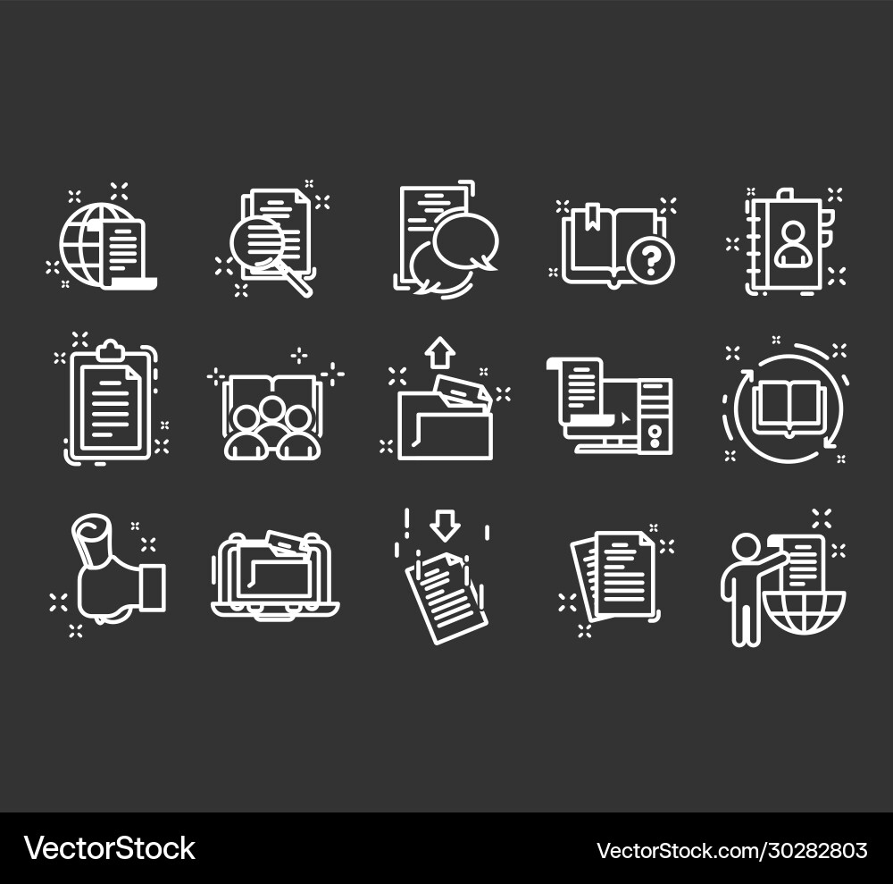 Set documents thin line icons Royalty Free Vector Image Set documents thin line icons Royalty Free Vector Image