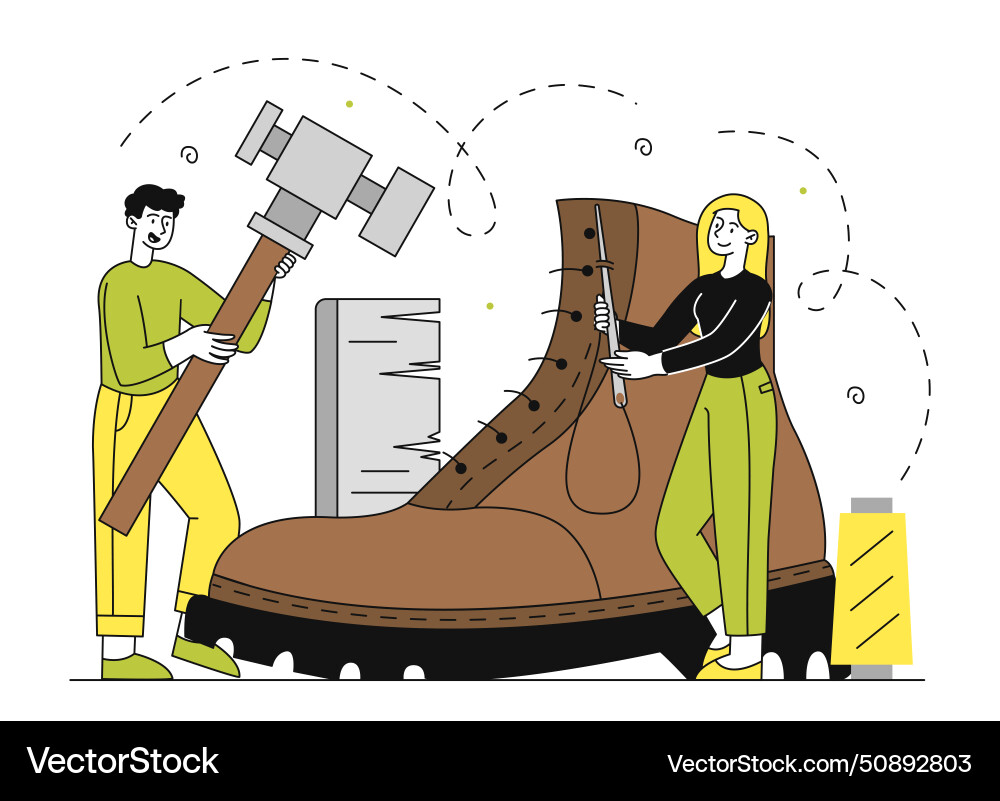 Shoemaker team simple Royalty Free Vector Image