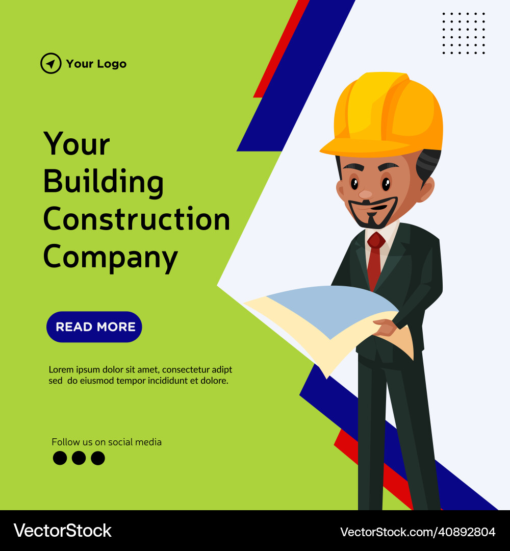 Banner design of engineer Royalty Free Vector Image
