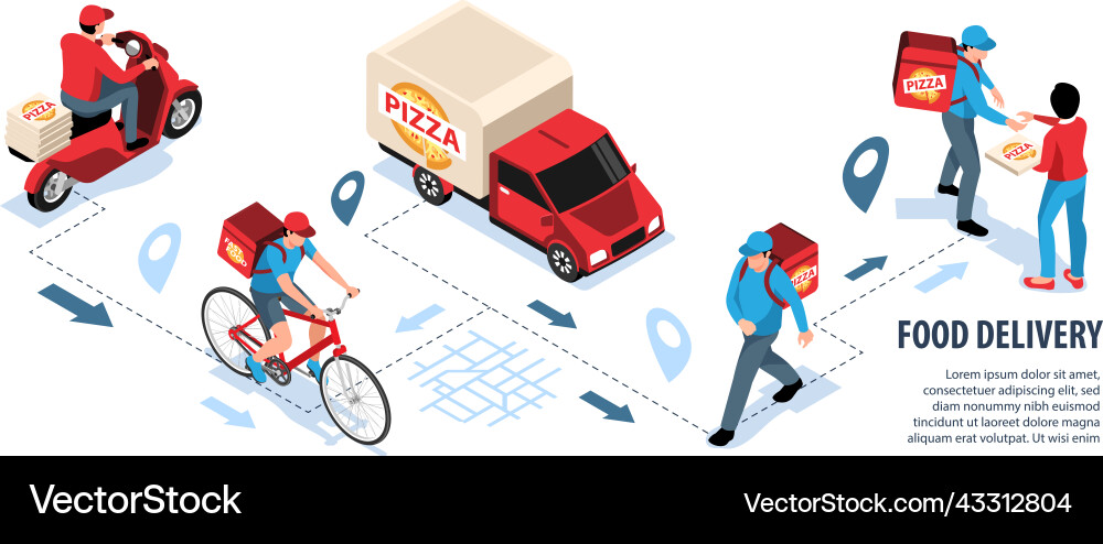 Delivery isometric infographics Royalty Free Vector Image