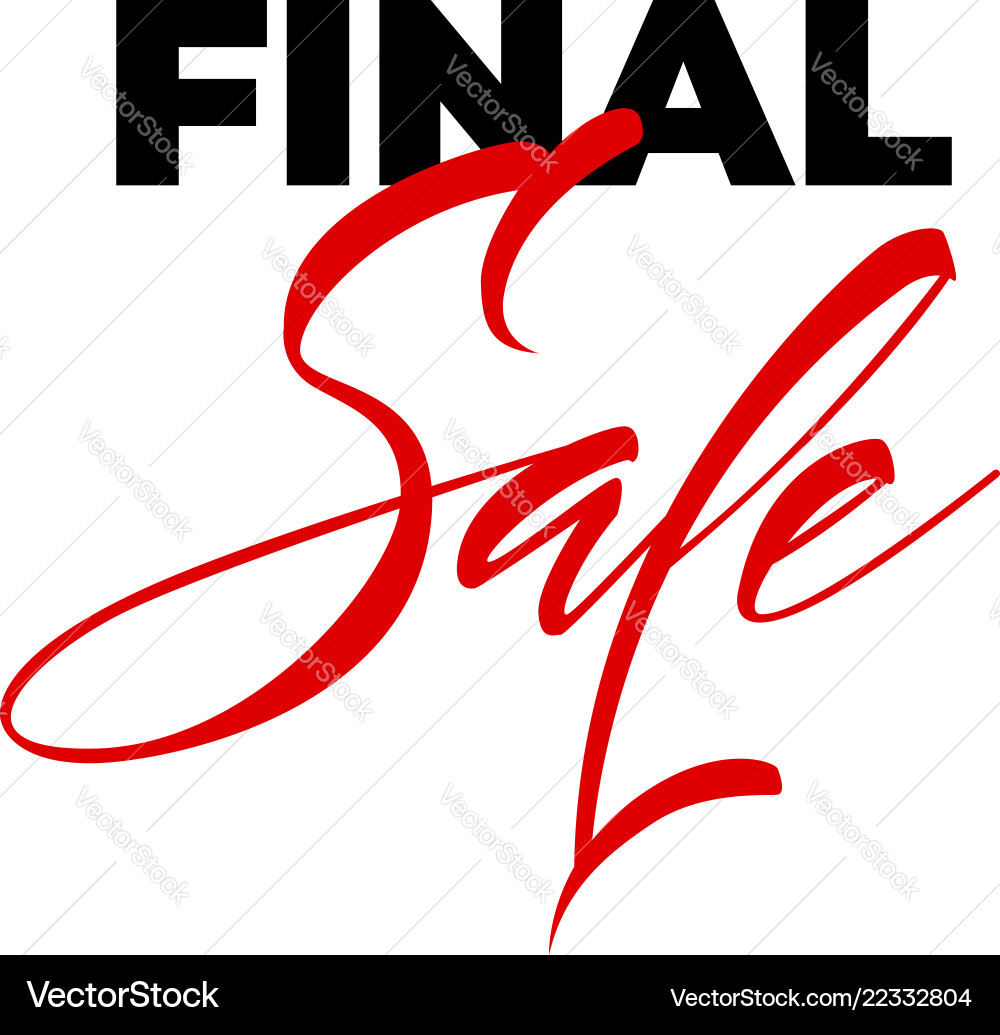 Final sale lettering the design Royalty Free Vector Image
