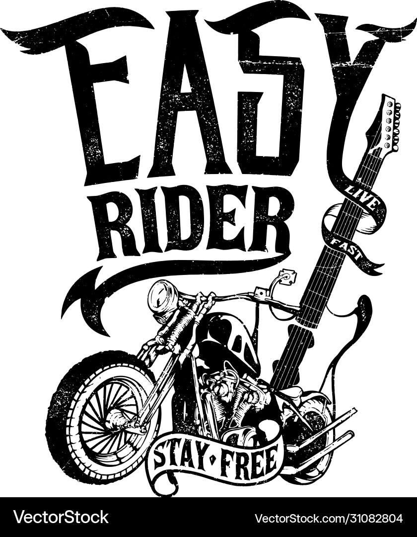 Freedom an easy rider Royalty Free Vector Image