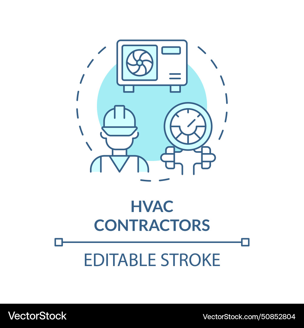 Hvac contractors soft blue concept icon Royalty Free Vector