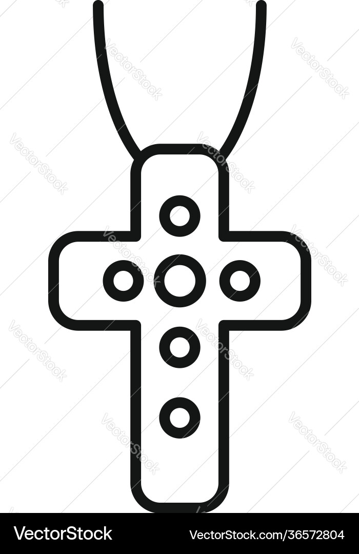 Jeweler cross icon outline style Royalty Free Vector Image