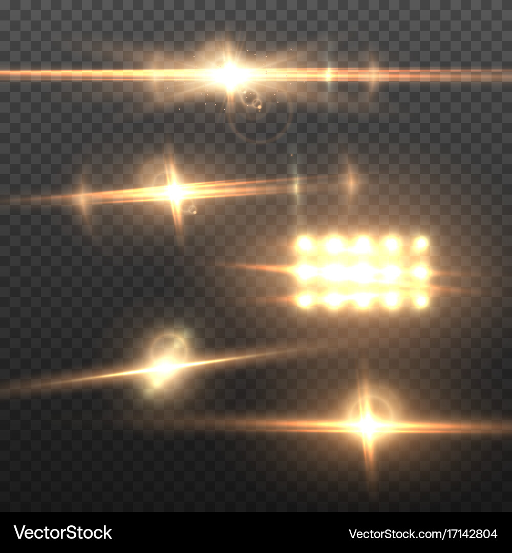 Lens flare effect realistic sun transparent Vector Image