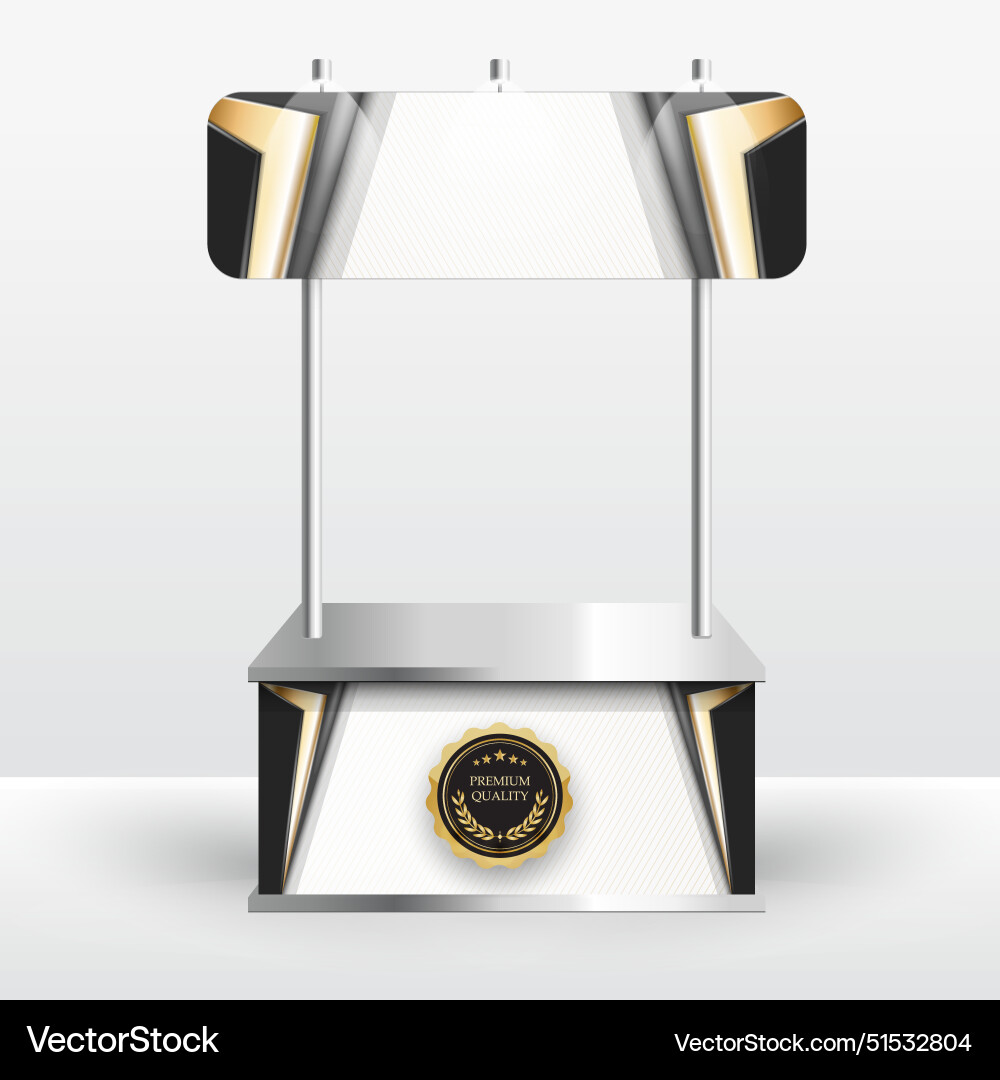 Luxury product display counter black gold Vector Image