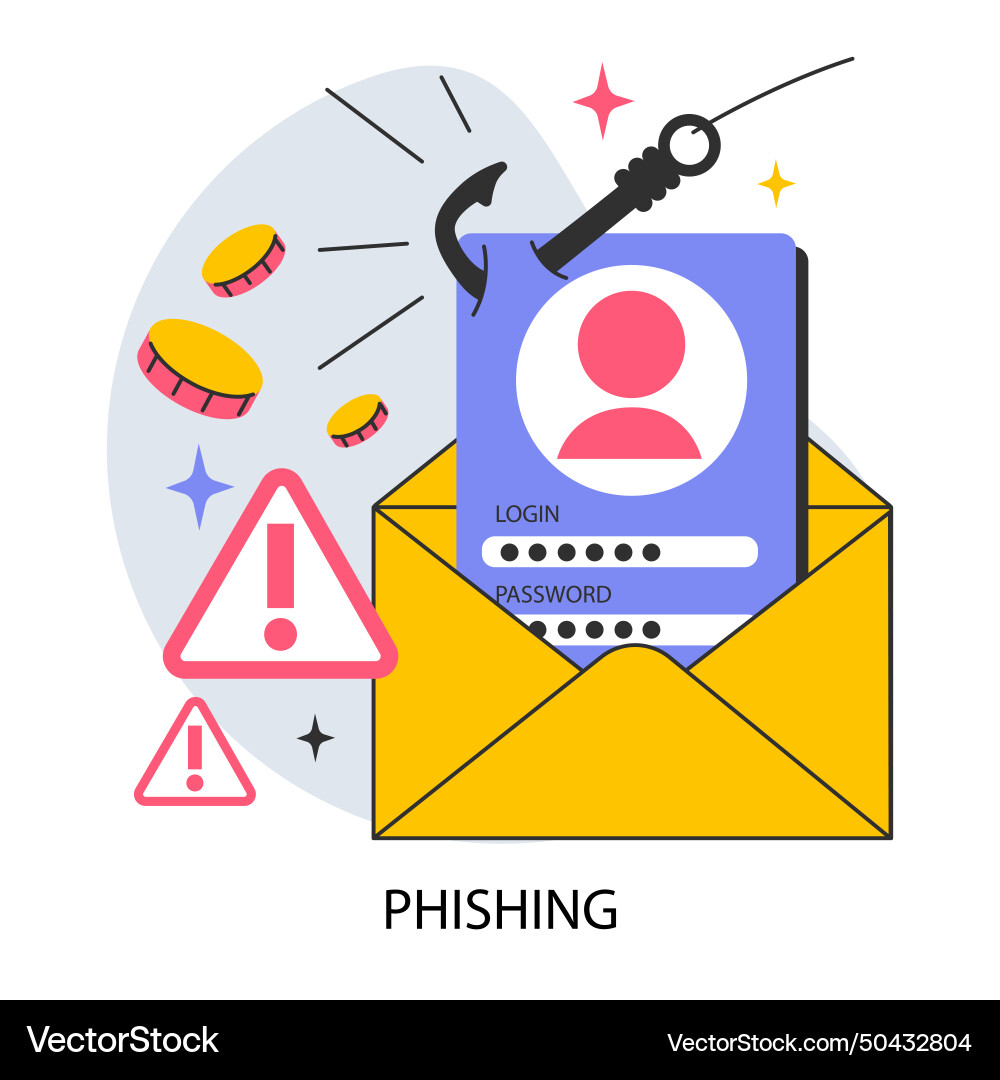 Phishing data theft technology cyber attack Vector Image