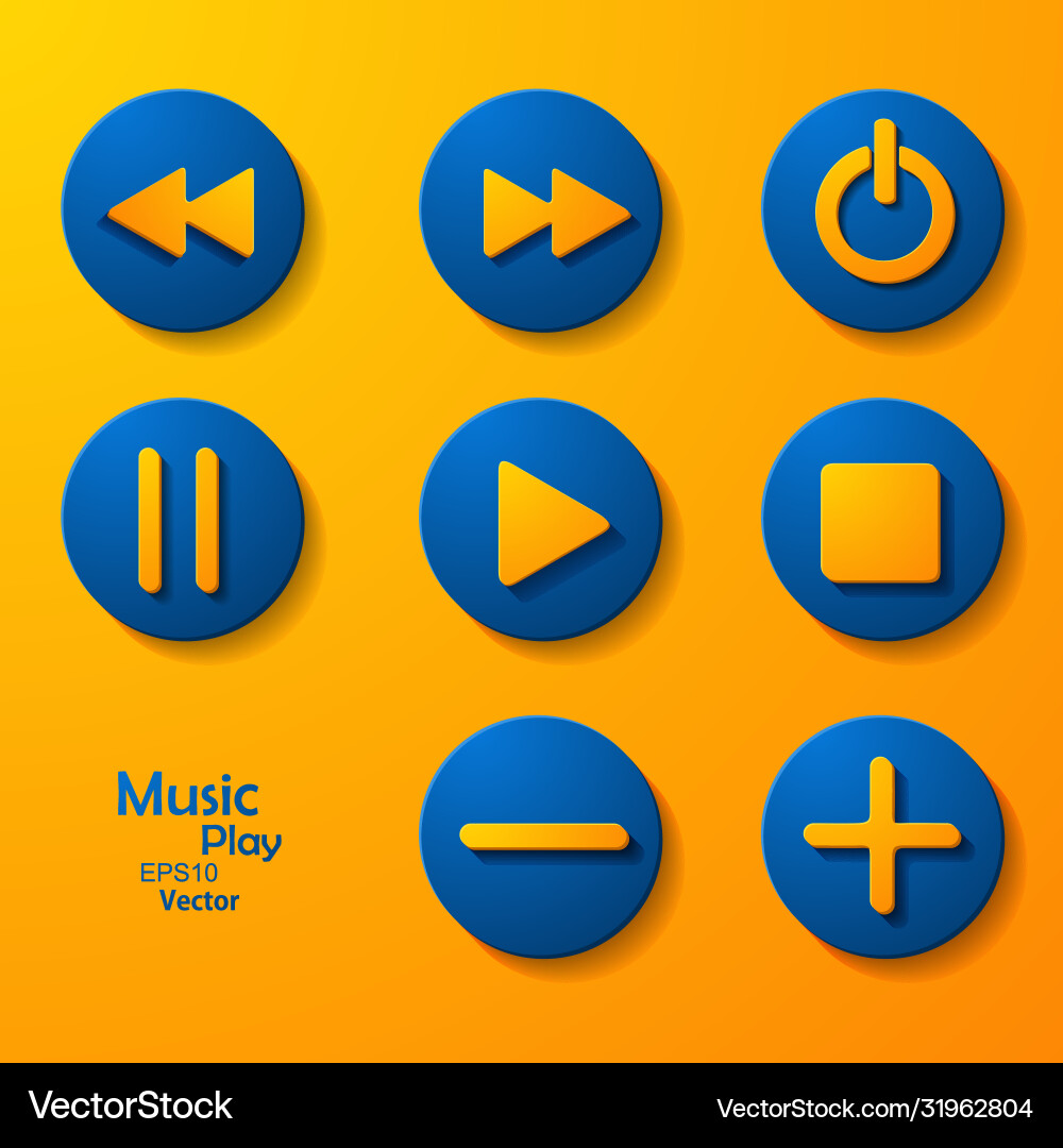 Play button (31962804) – Free Vector | VectorStock
