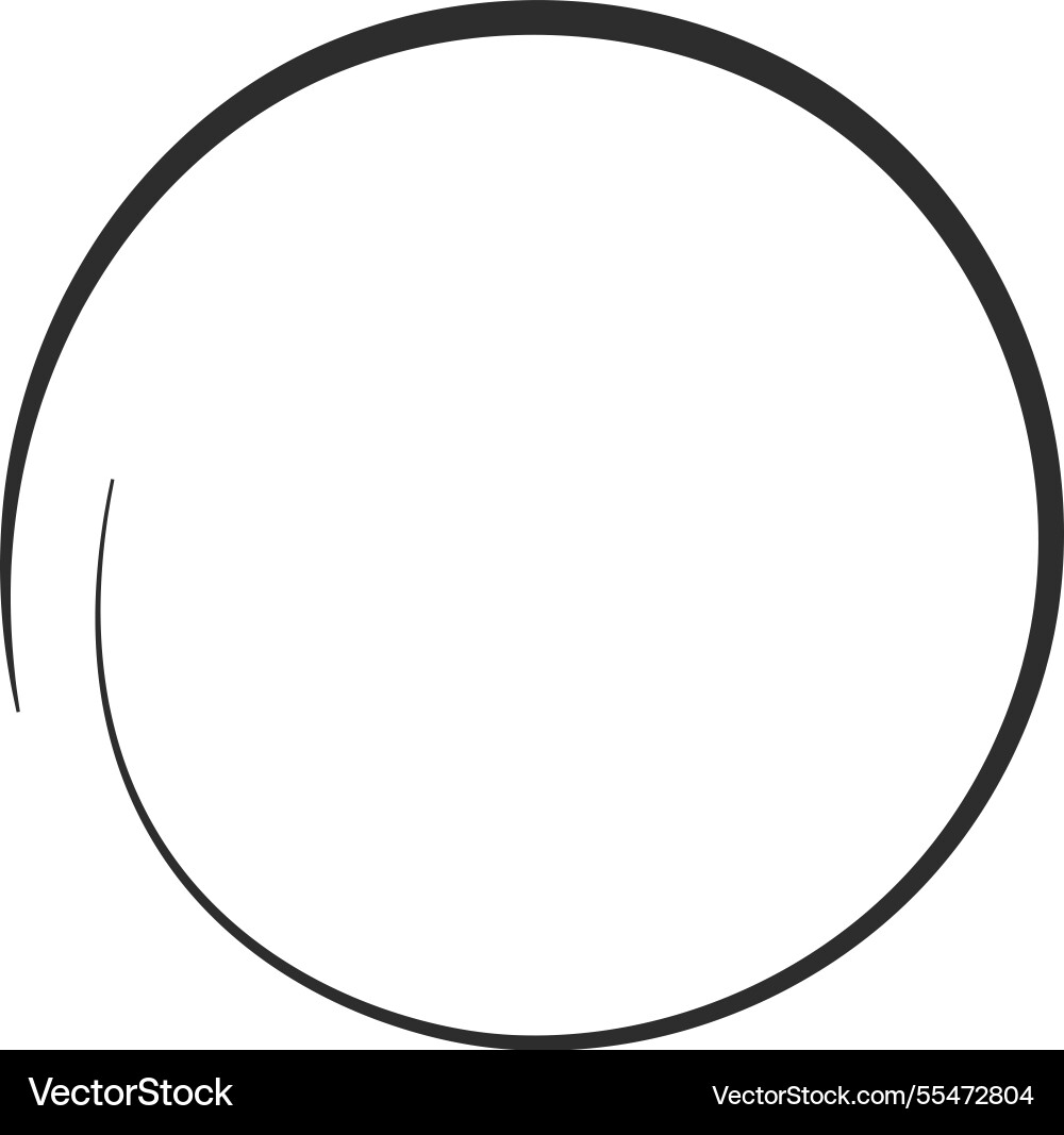 Simple graphic featuring an incomplete circle Vector Image