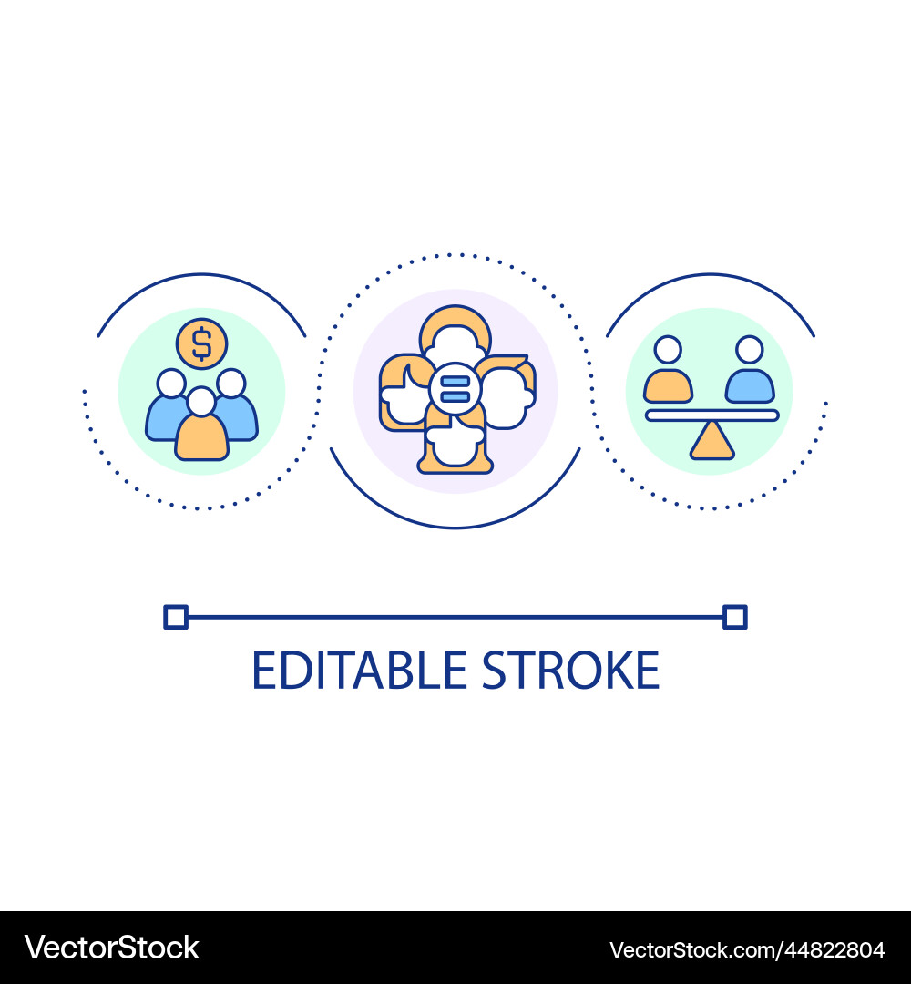 Social and gender equality loop concept icon Vector Image