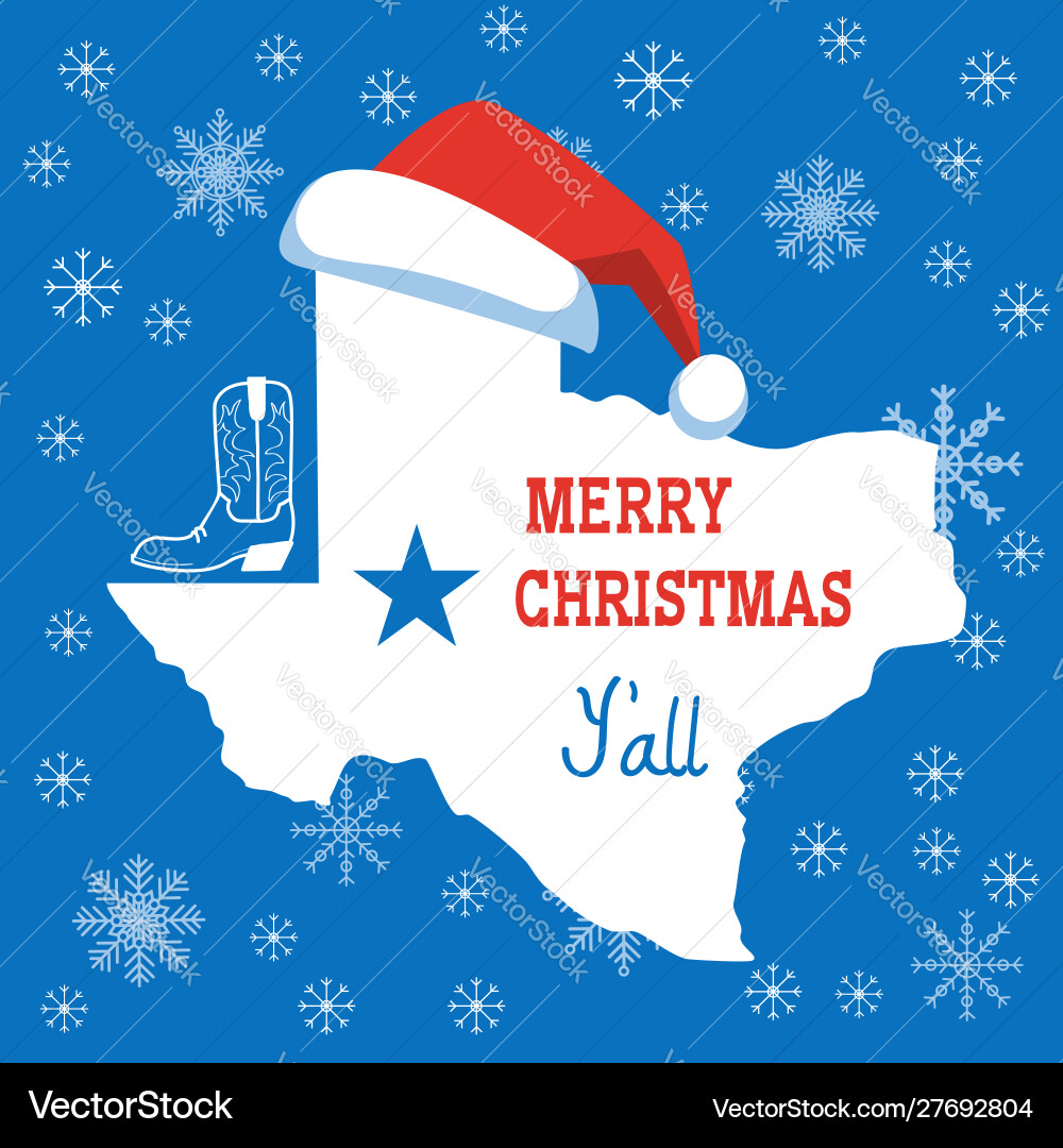 Texas Christmas Card Royalty Free Vector Image