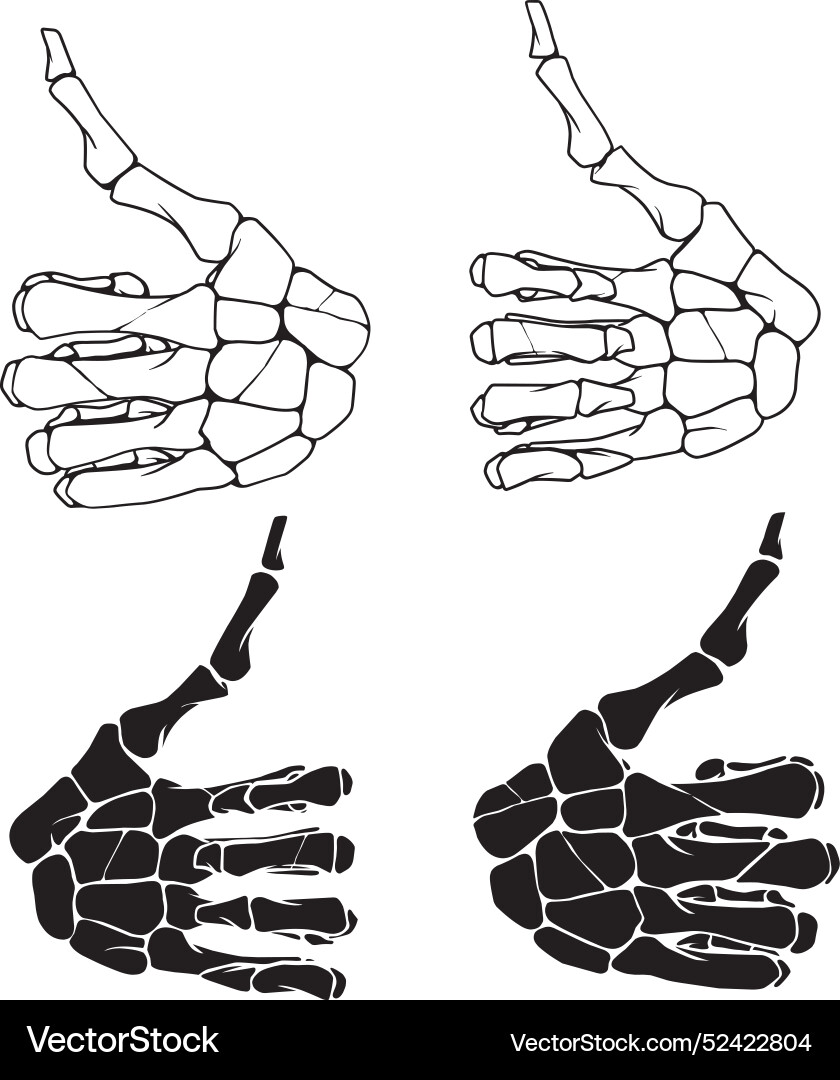 Thumbs up skeleton hand gesture Royalty Free Vector Image