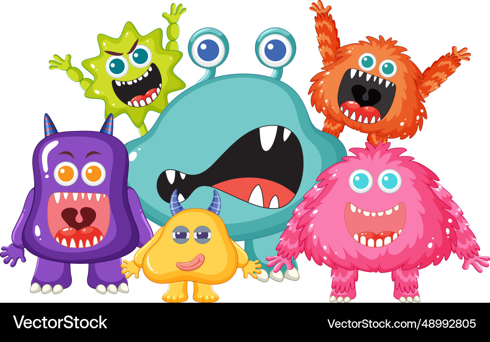 Adorable cartoon alien monsters Royalty Free Vector Image