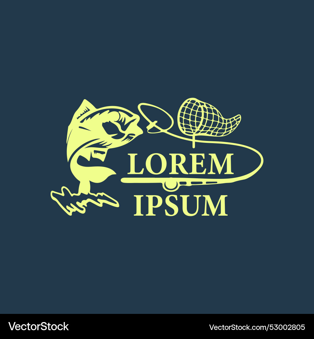Creative and minimalist fishing logo with text Vector Image