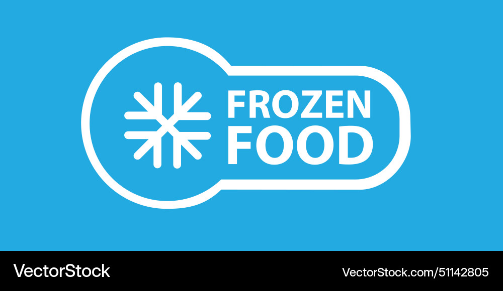 Frozen food icon for product label with snowflake Vector Image