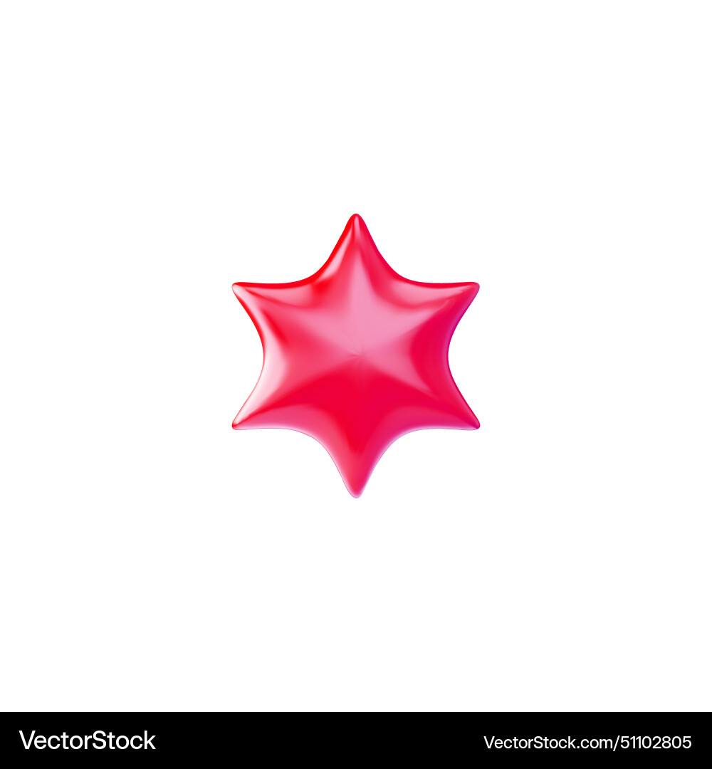 Glossy red 3d star icon Royalty Free Vector Image