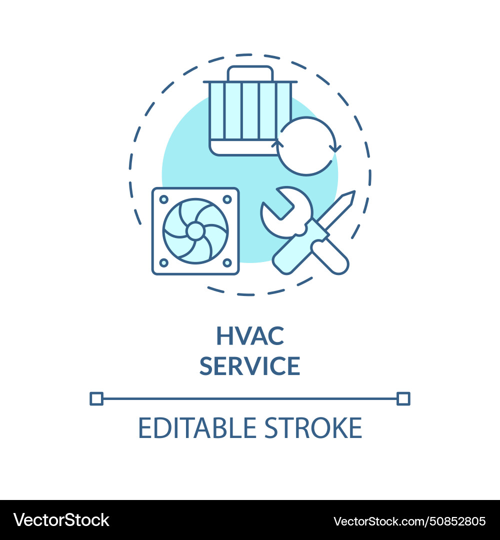 Hvac service soft blue concept icon Royalty Free Vector