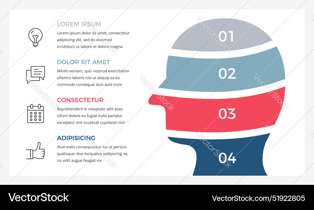 Male head - infographic template Royalty Free Vector Image
