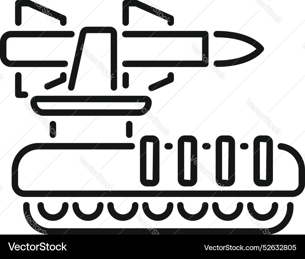 Military missile launcher system on tracked Vector Image