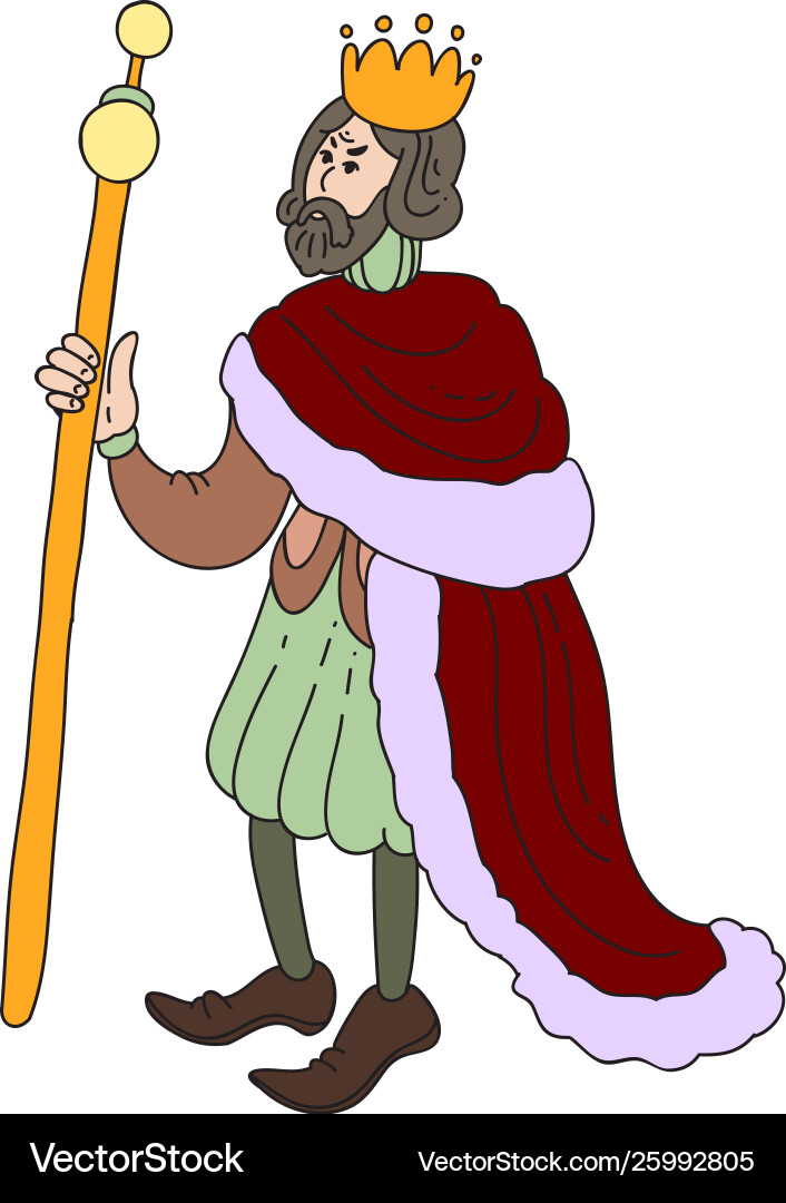 Sad Medieval King Royalty Free Vector Image - VectorStock