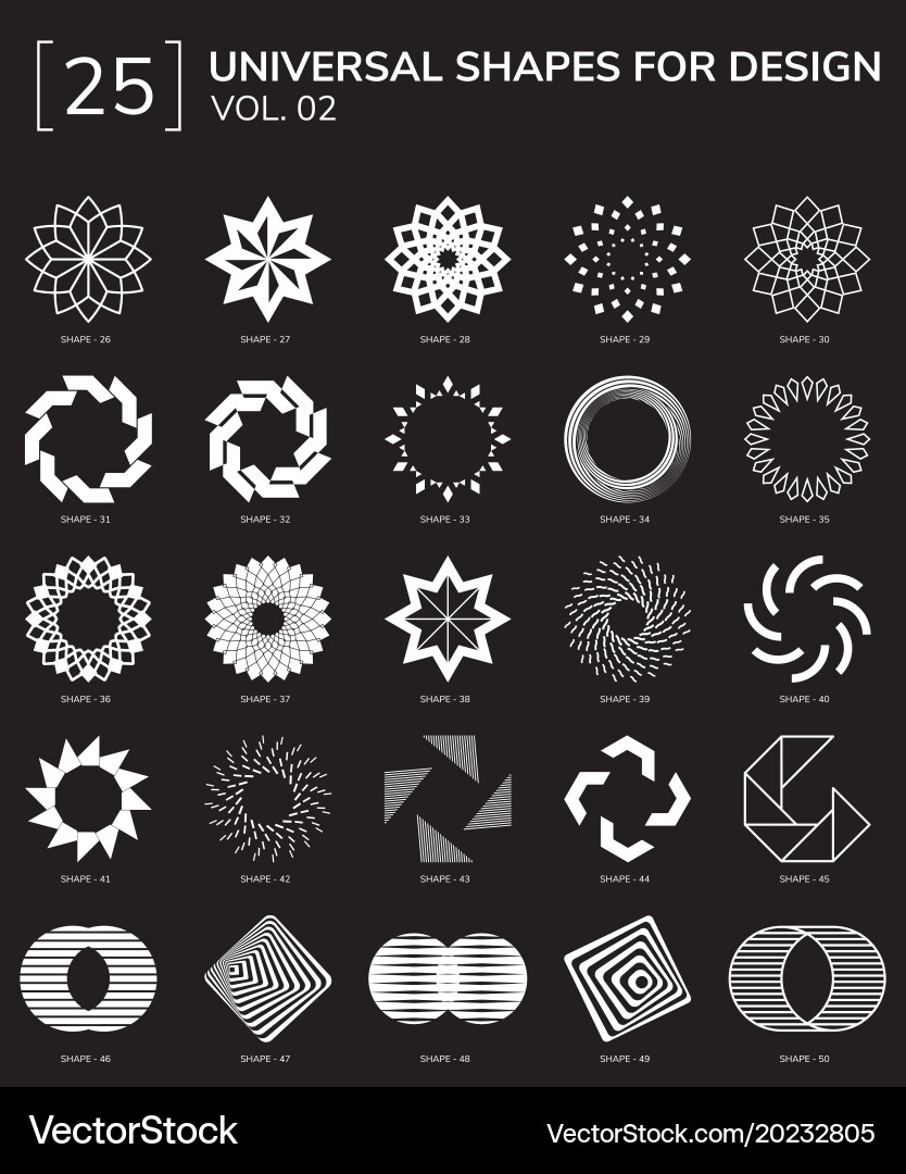Universal Geometric Shape Collection Royalty Free Vector