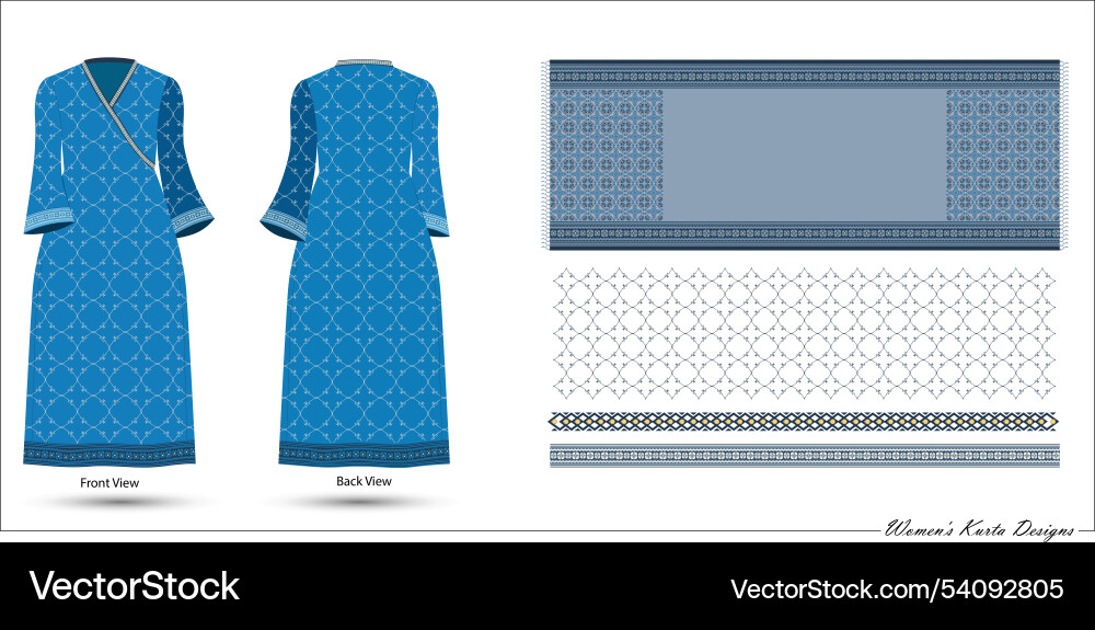 Womens kurta dress design Royalty Free Vector Image