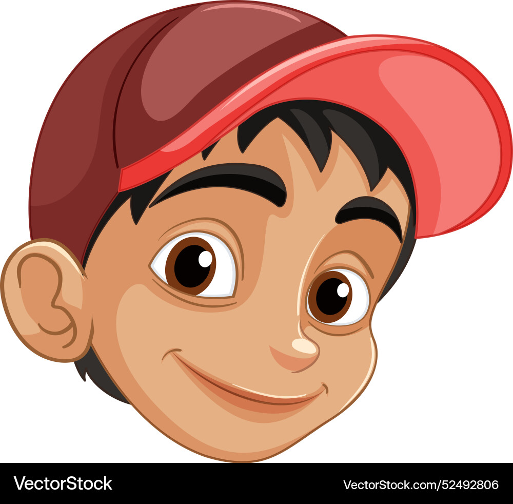 A happy boy wearing cap Royalty Free Vector Image