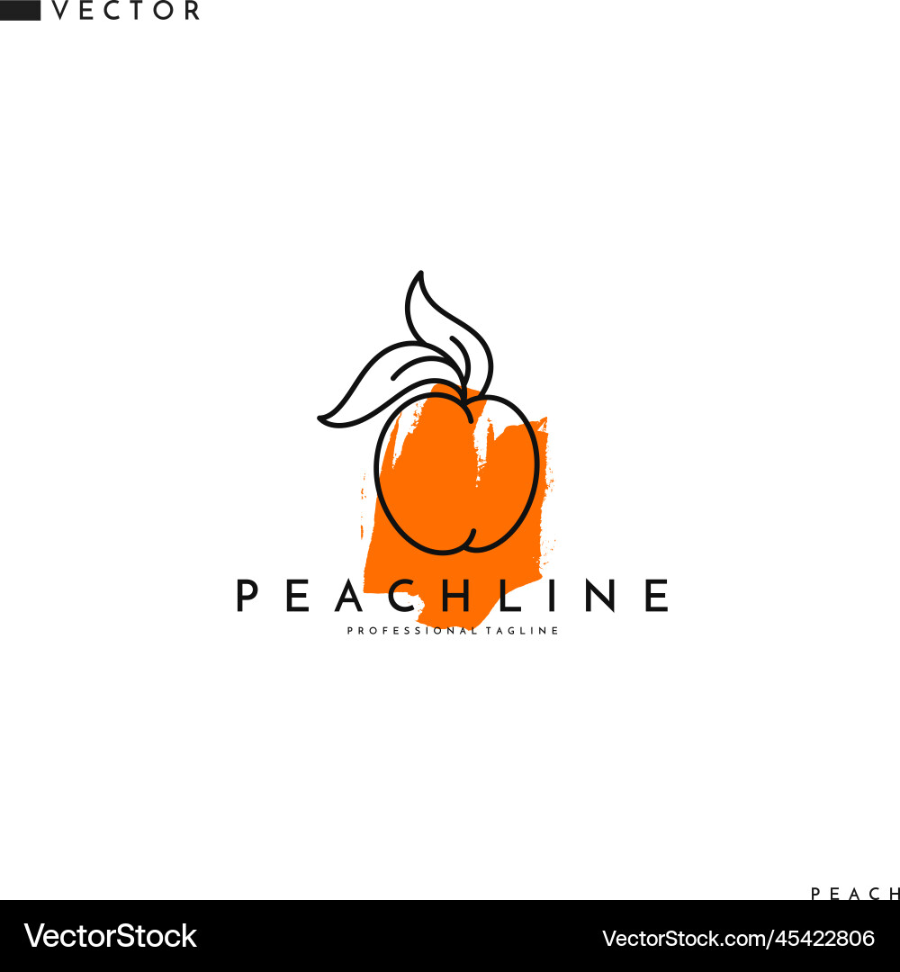 Abstract peach logo Royalty Free Vector Image - VectorStock