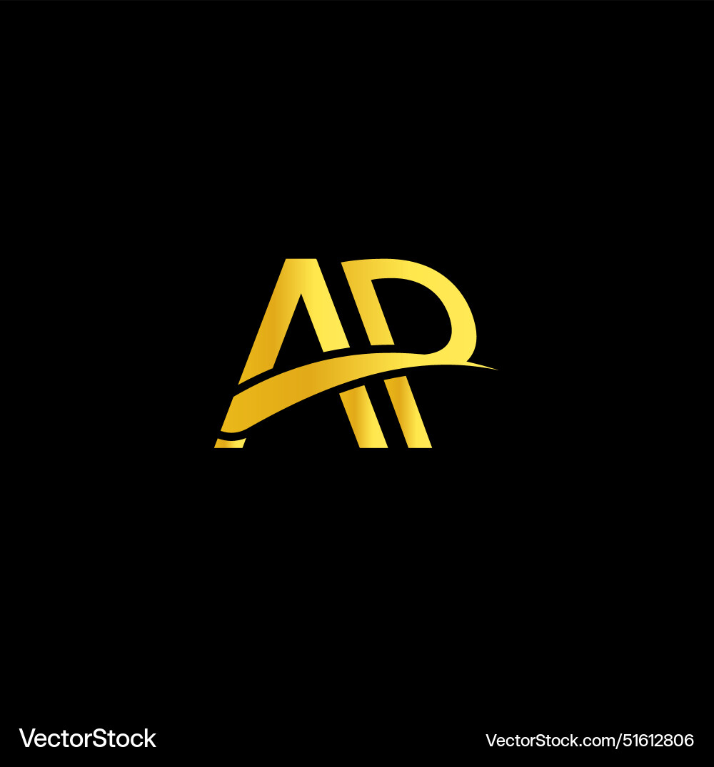 Ap letter logo with golden colorap Royalty Free Vector Image
