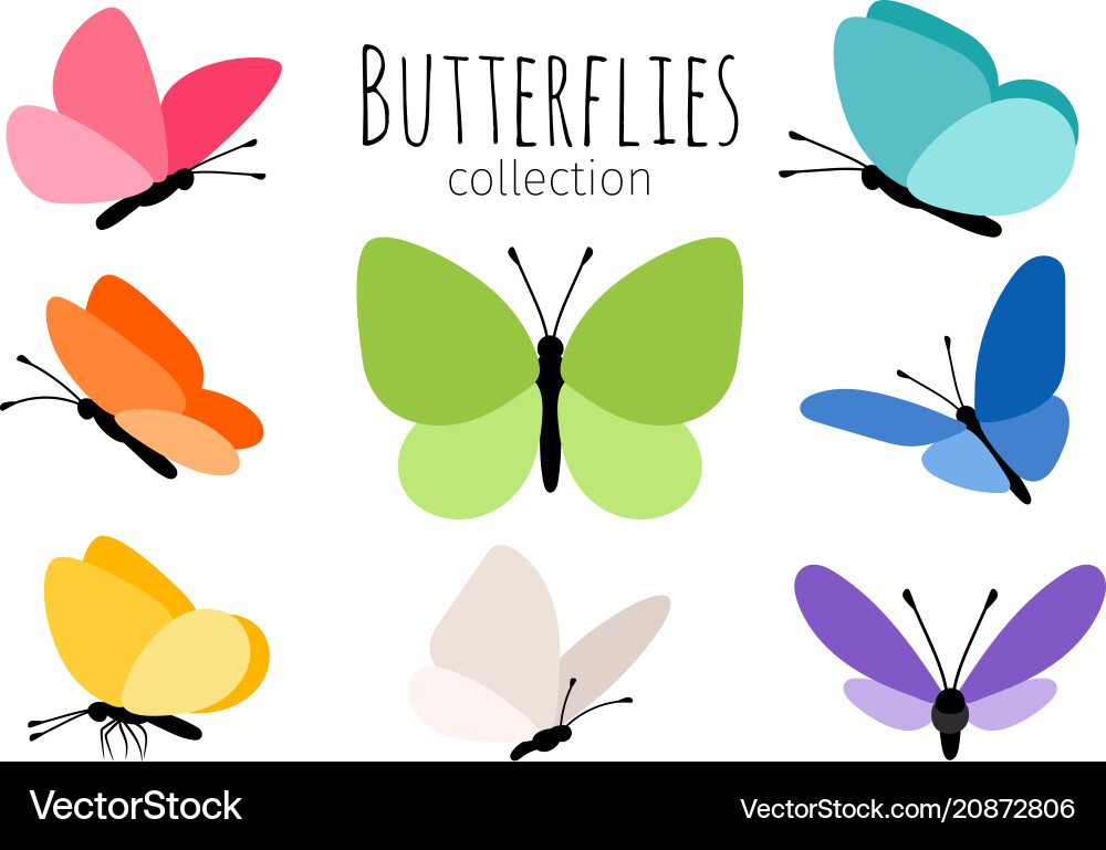 Colored spring butterflies Royalty Free Vector Image