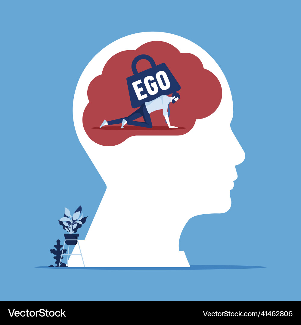 Concept of the ego as a habit interfering Vector Image Concept of the ego as a habit interfering Vector Image