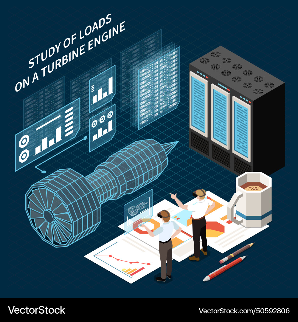 Digital twin technology Royalty Free Vector Image