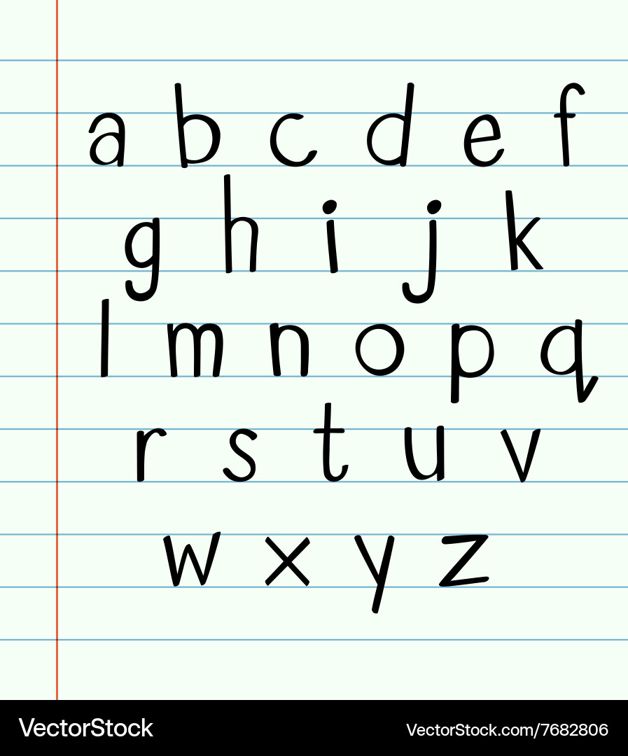 Handwriting english font a to z Royalty Free Vector Image