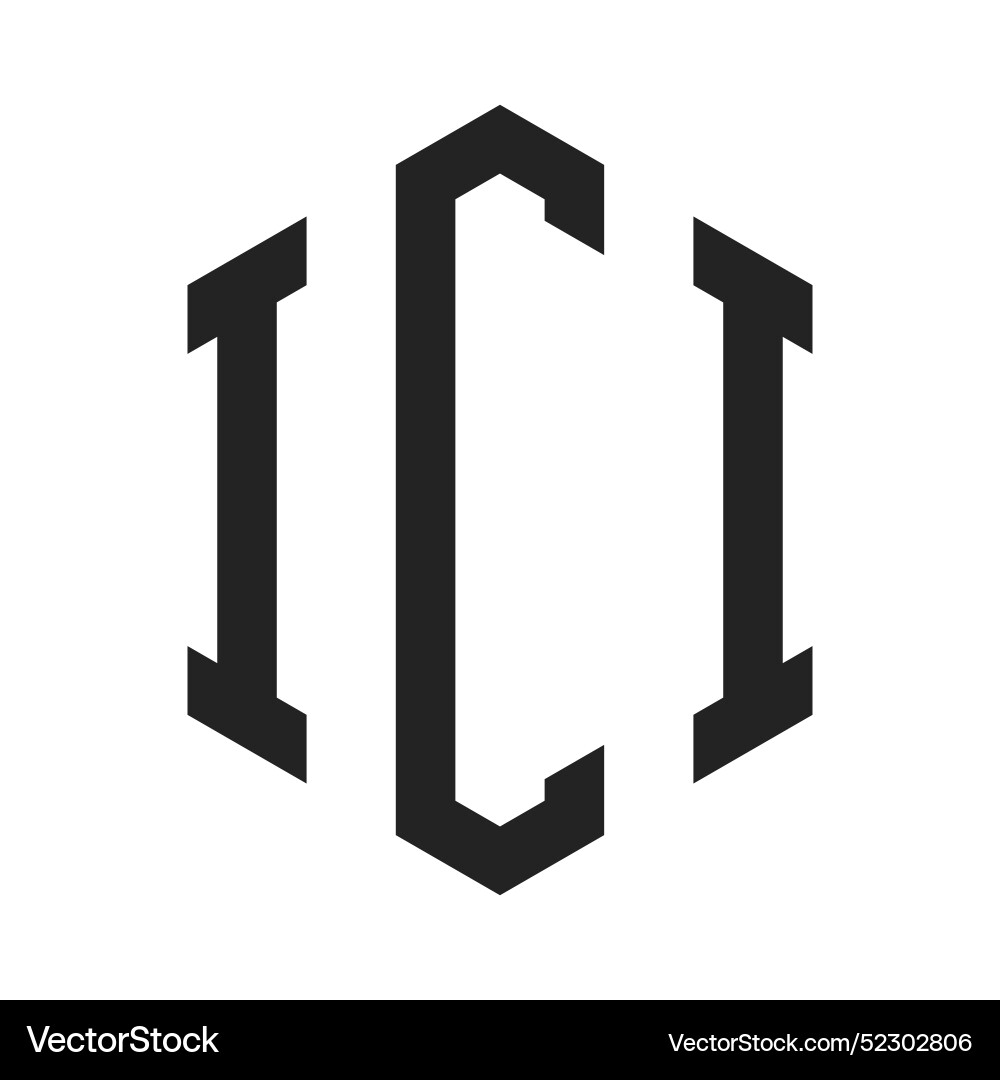 Ici logo design initial letter monogram Royalty Free Vector