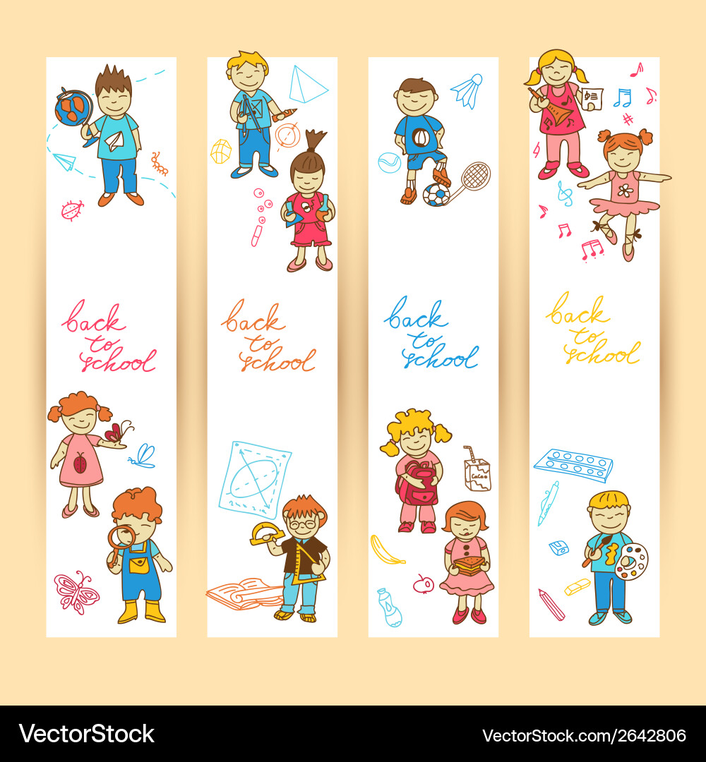 Set of banners with kids Royalty Free Vector Image