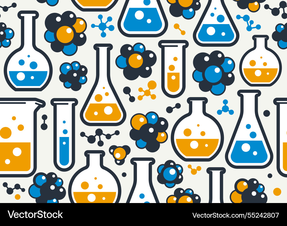 Chemistry seamless background chemical laboratory Vector Image