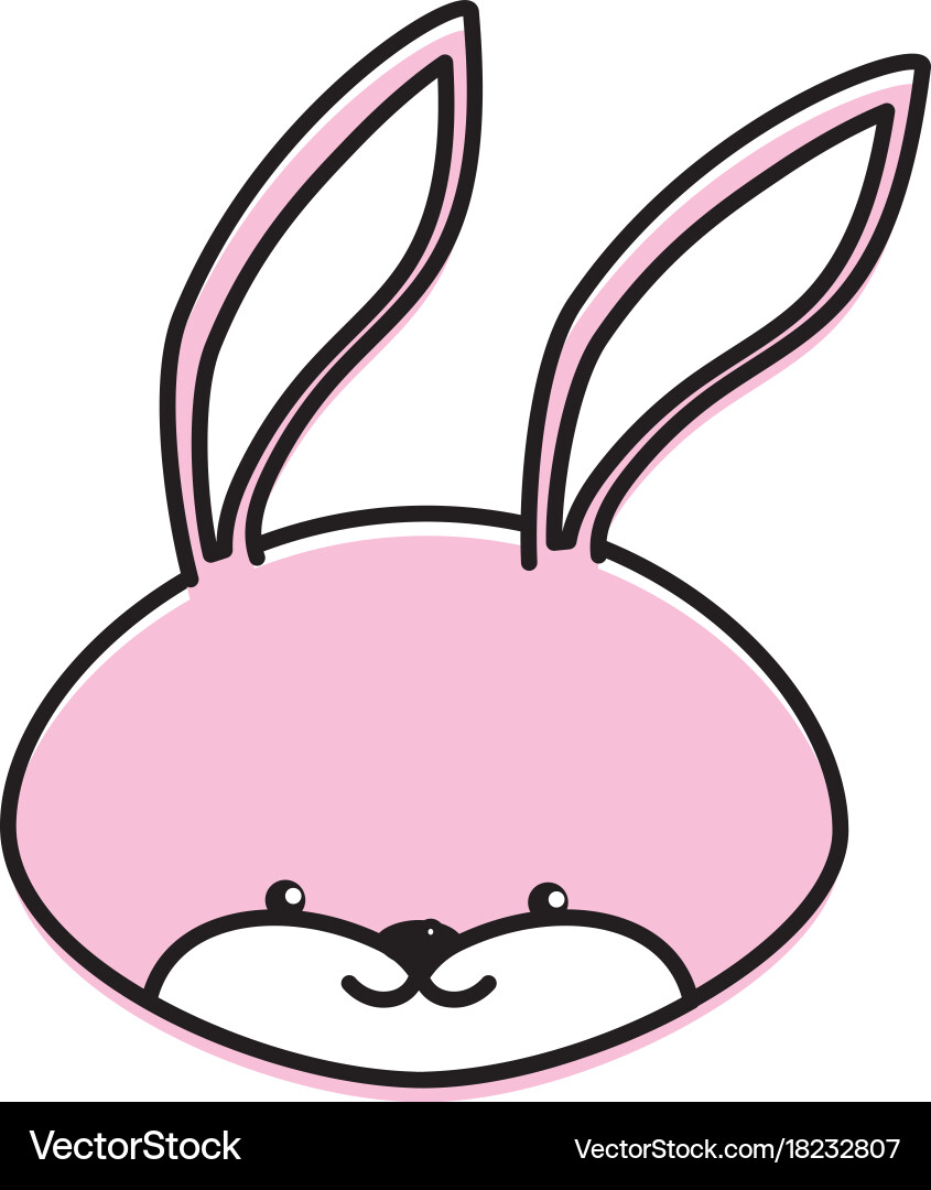 Cute rabbit head wild animal Royalty Free Vector Image