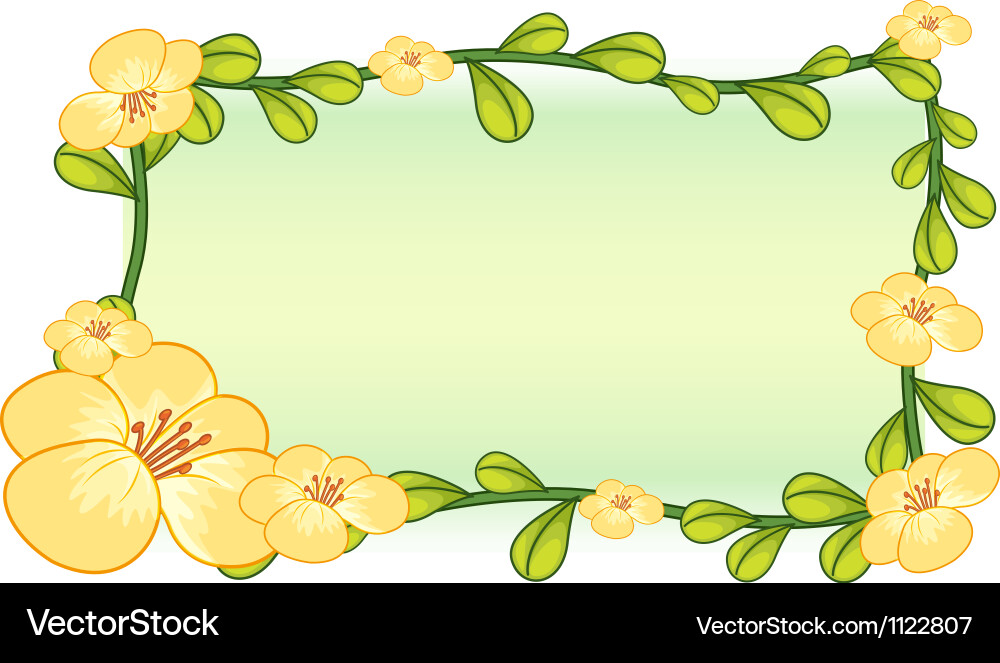 Flower plant frame design Royalty Free Vector Image