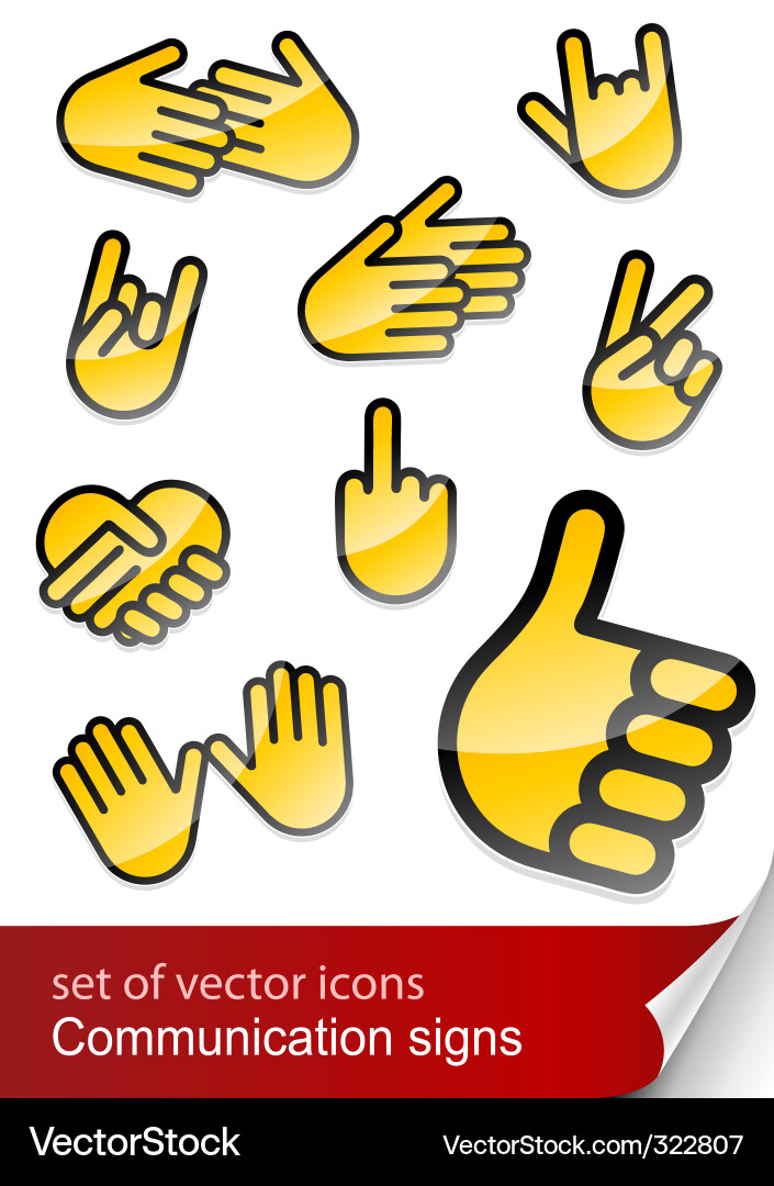 Hand Gestures for Communication Royalty Free Vector Image