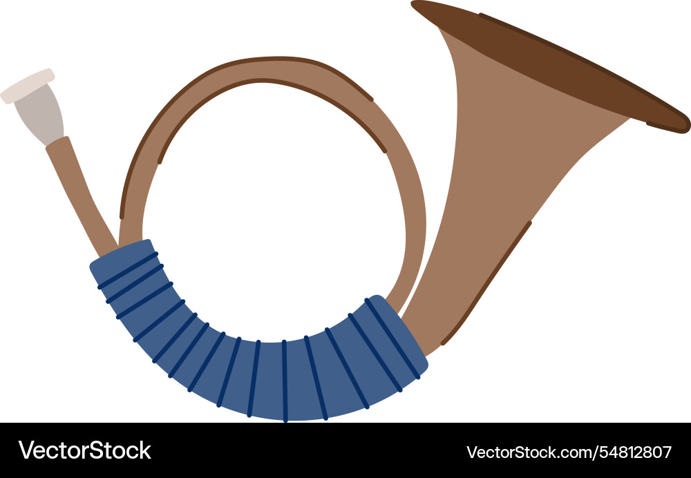 Instrument post horn cartoon Royalty Free Vector Image