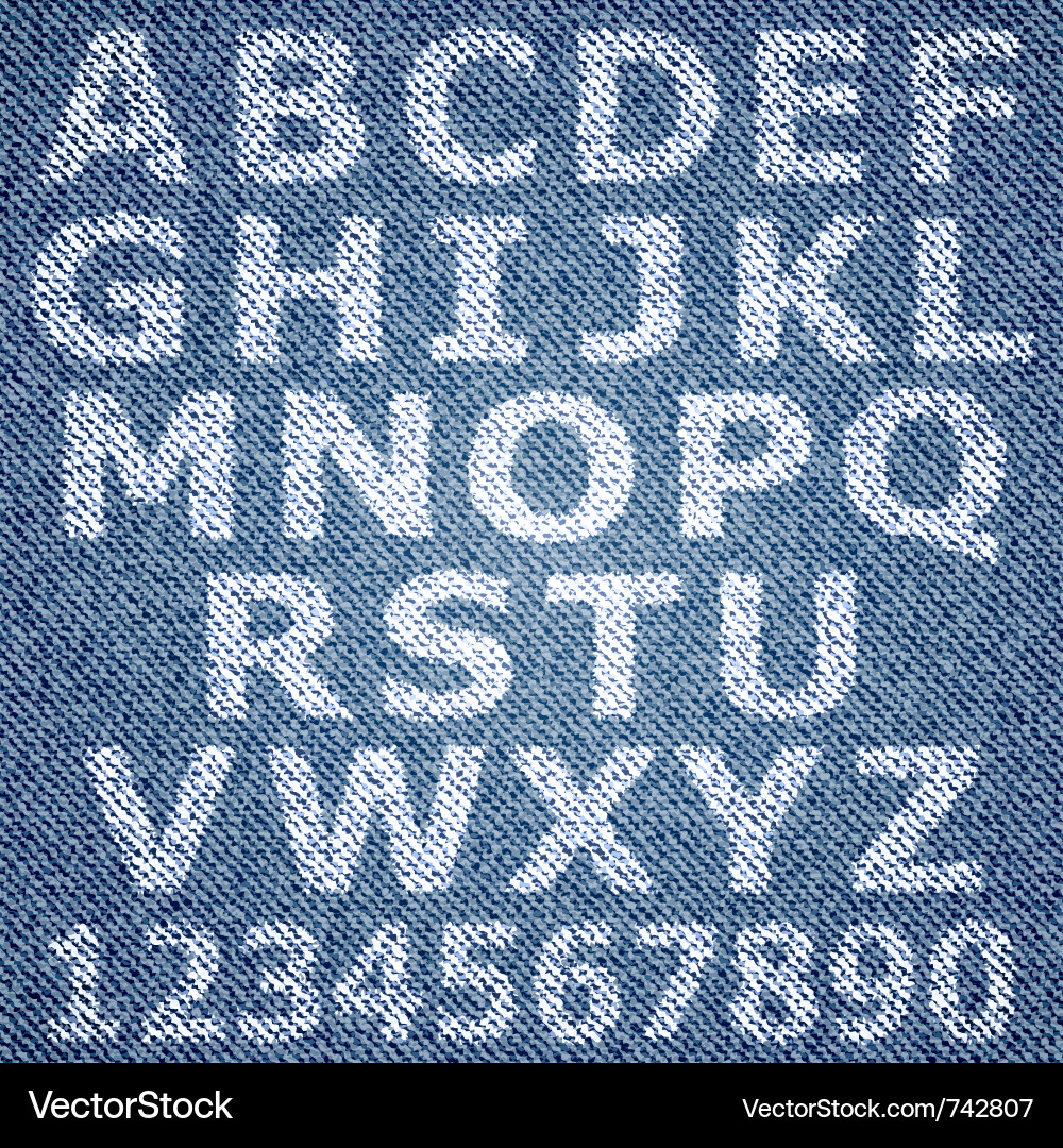 Jeans alphabet Royalty Free Vector Image - VectorStock