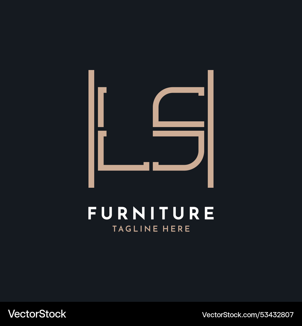 Letter ls logo design luxury ls furniture logo Vector Image
