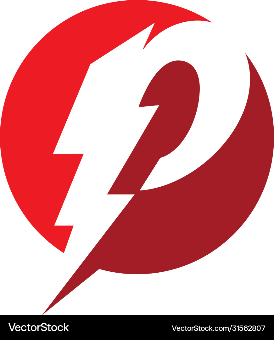 Lightning P Logo Template Royalty Free Vector Image