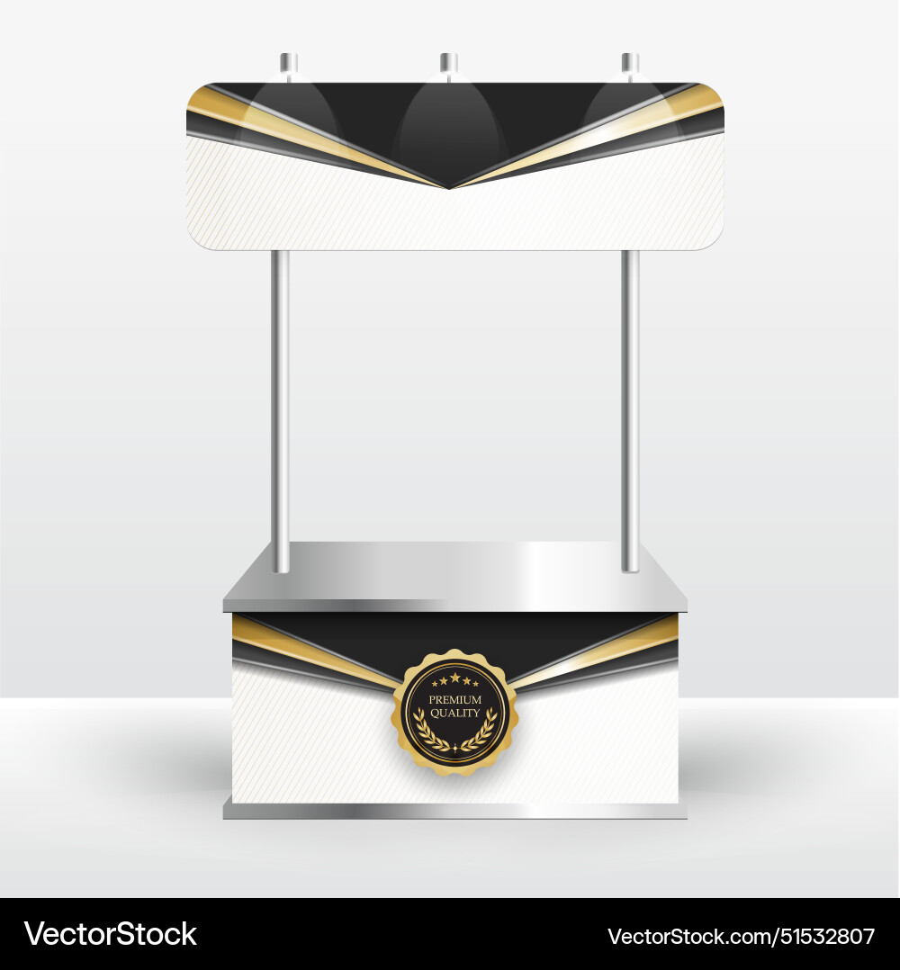 Luxury product display counter black gold Vector Image
