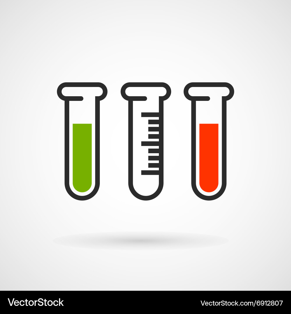 Measuring test tube icon Royalty Free Vector Image