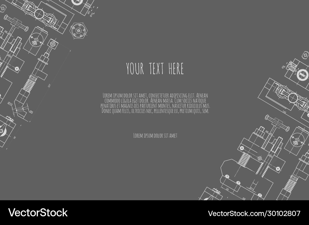 Mechanical Engineering Blueprint Backgrounds Vector Image