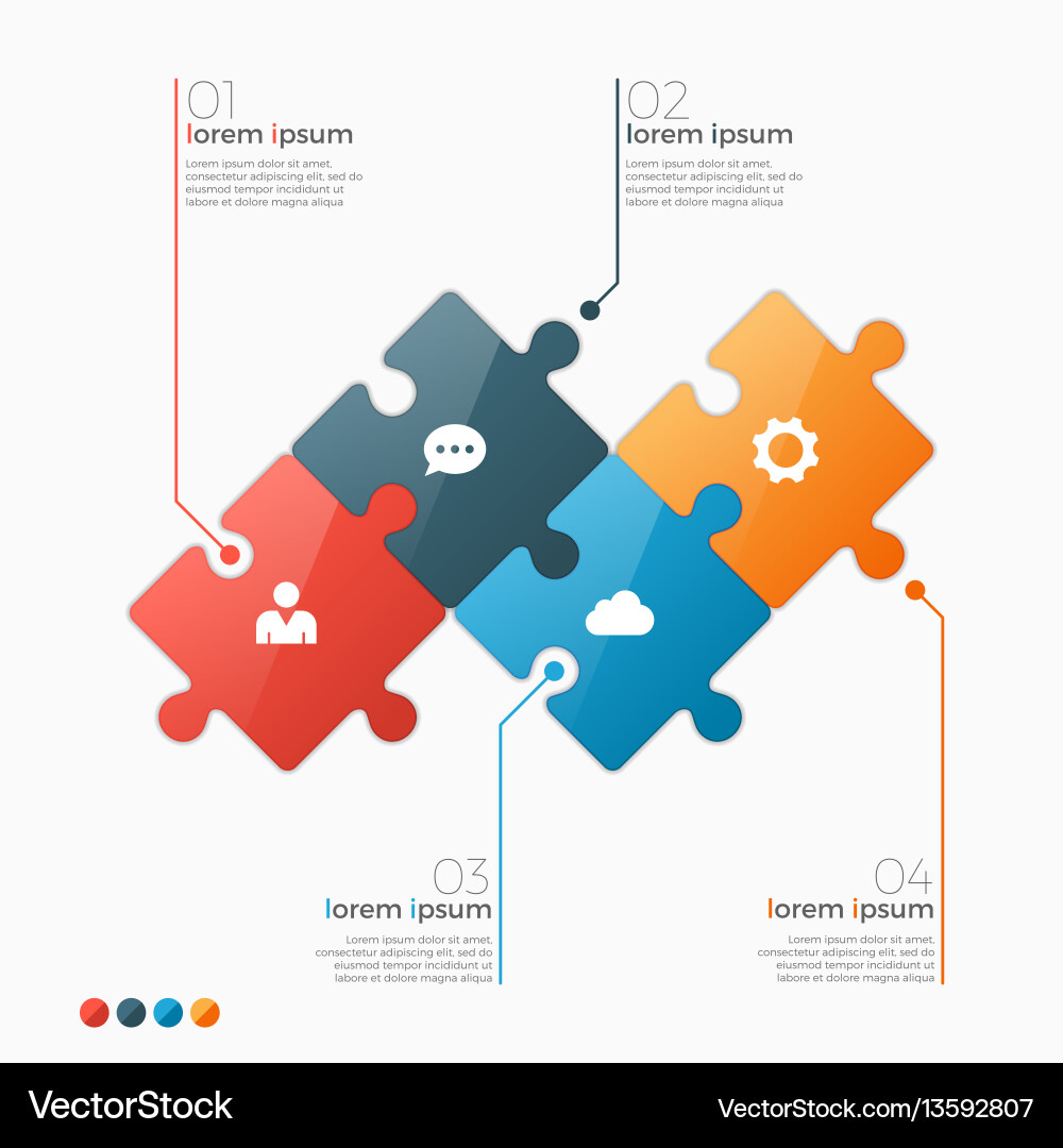 Puzzle Infographic Template Royalty Free Vector Image