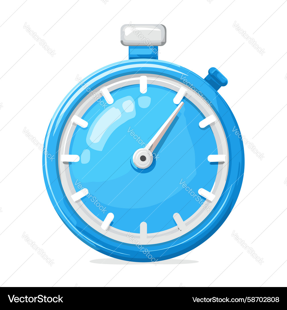 Blue Stopwatch Timer with Markings Royalty Free Vector Image
